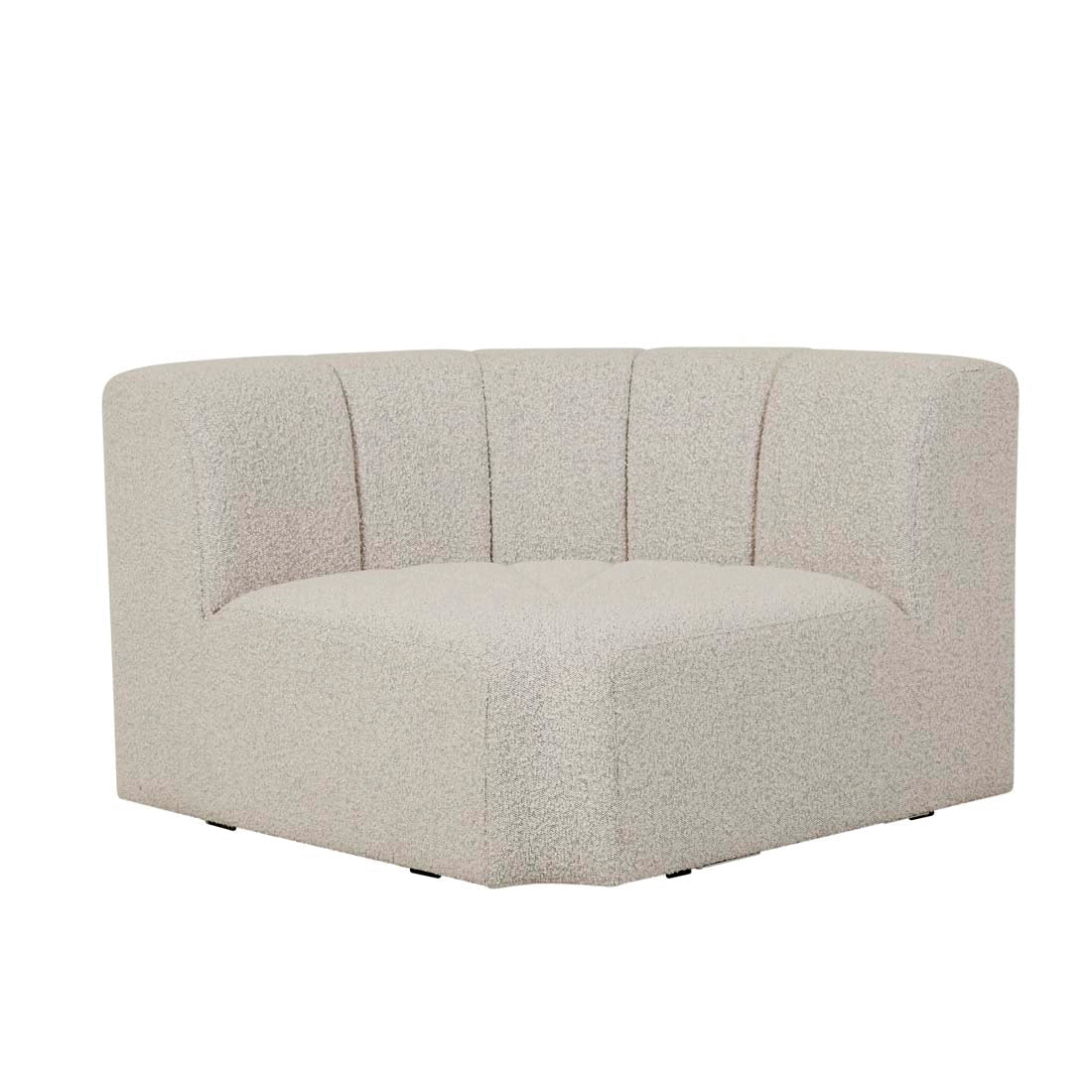 Juno Channel Round Corner Sofa - Grey Speckle Boucle — Biku Furniture ...