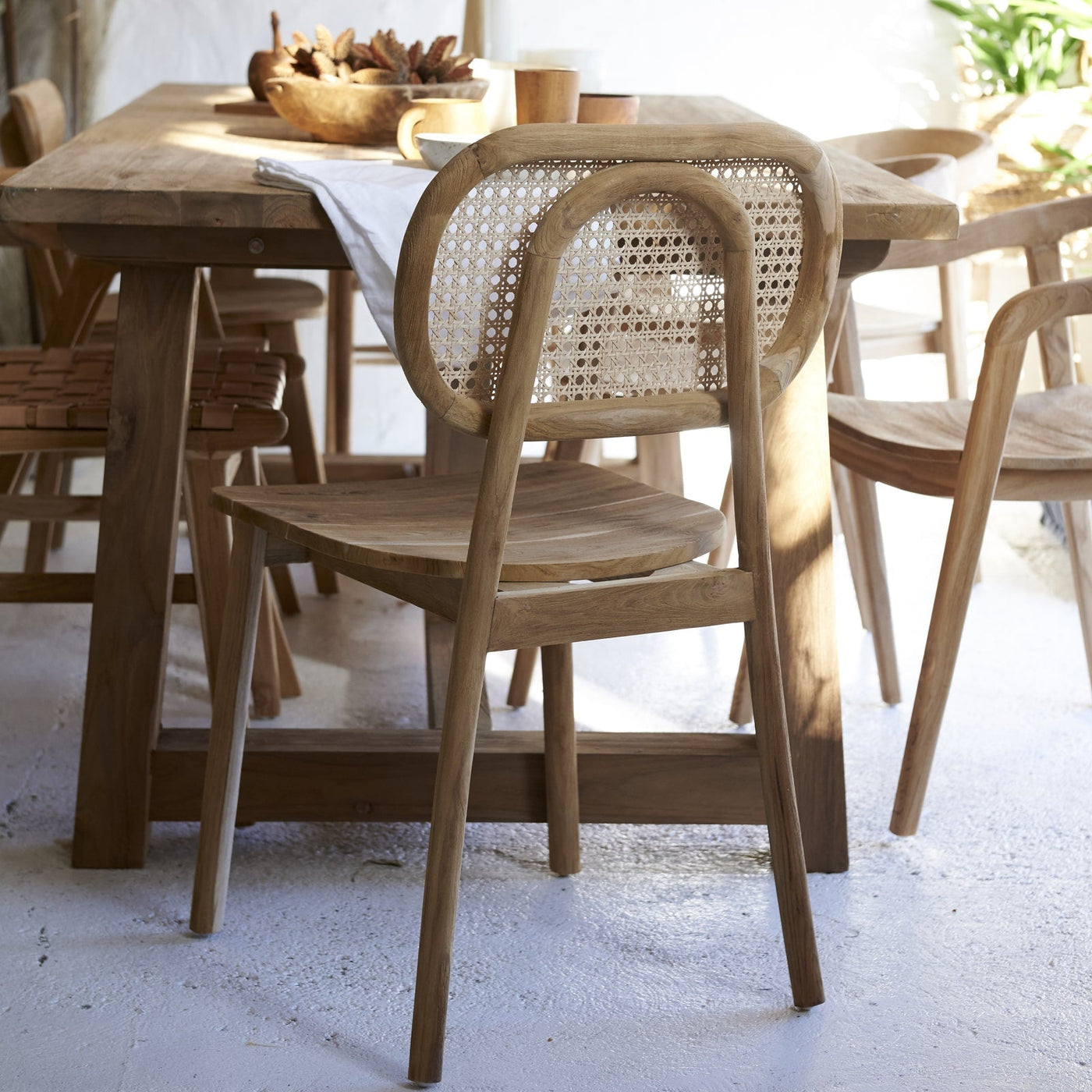 Bailey Rattan Trim Dining Chair — Biku Furniture & Homewares