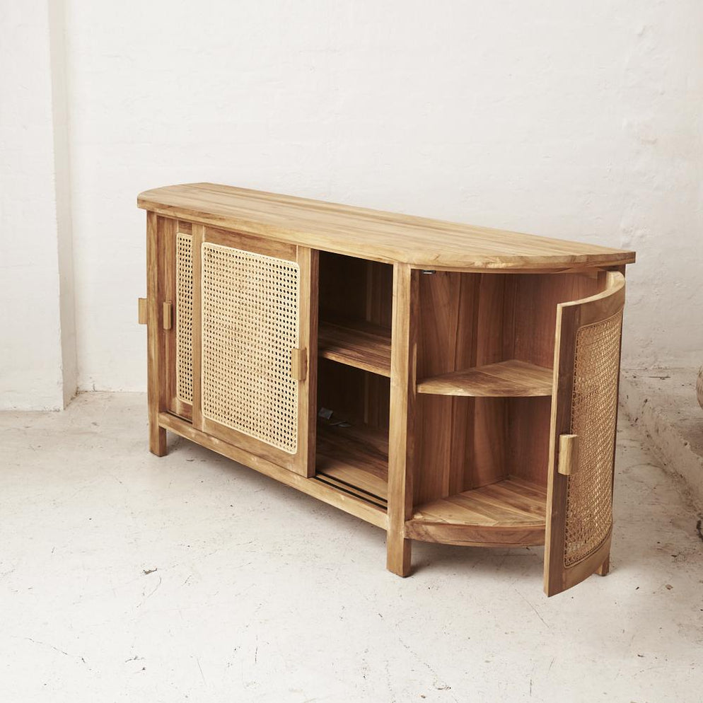 Zola Rattan Curved Console — Biku Furniture & Homewares